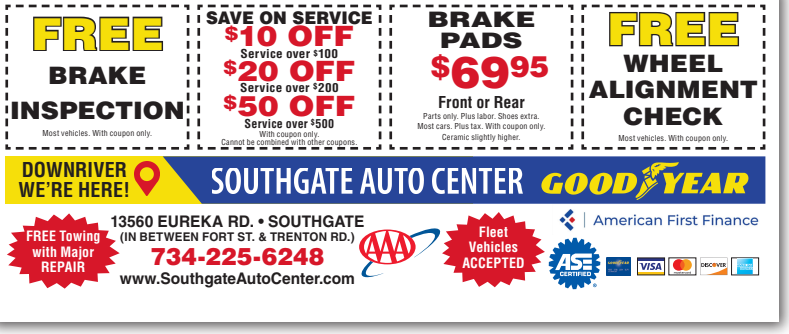Coupons - Southgate Auto Repair Center 734-225-6248
